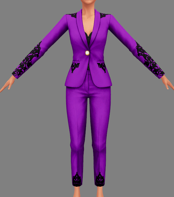 Luxury Suit with Lace Details in Jewel tones - Gallery - The Sims 4 ...