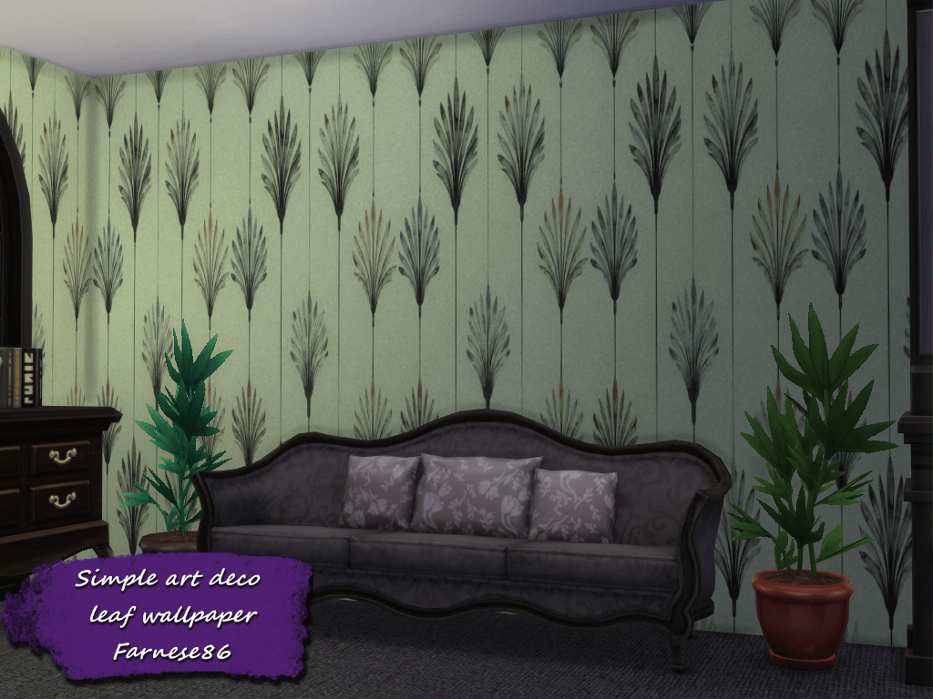Simple art deco leaf wallpaper - Gallery - The Sims 4 Build / Buy ...