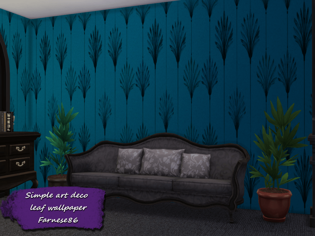 Simple art deco leaf wallpaper - Gallery - The Sims 4 Build / Buy ...