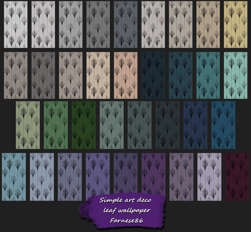 Simple art deco leaf wallpaper - Gallery - The Sims 4 Build / Buy ...