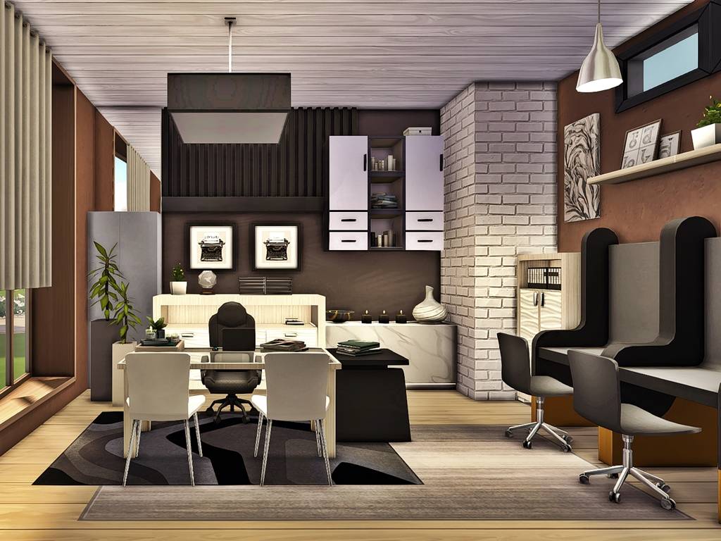 Contemporary - Office and Study Room 2 - Gallery - The Sims 4 Rooms ...