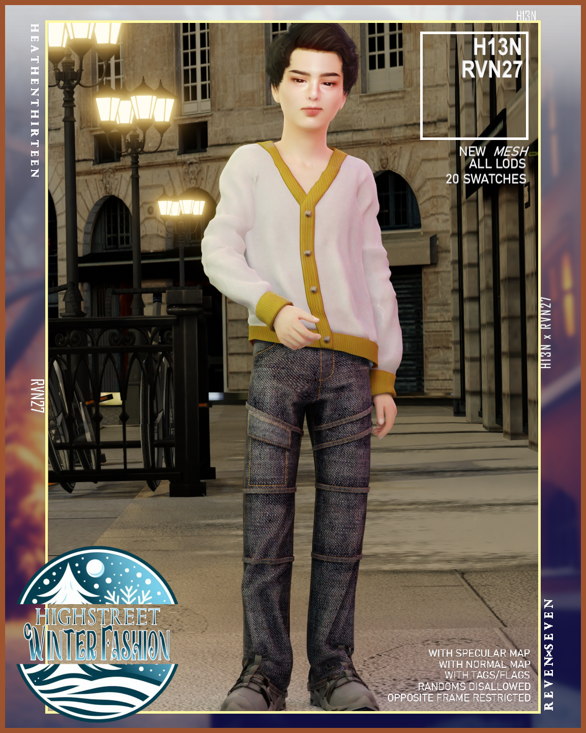 Boy's Deep VNeck Button Up Cardigan Sweater at The Sims 4 Nexus - Mods ...