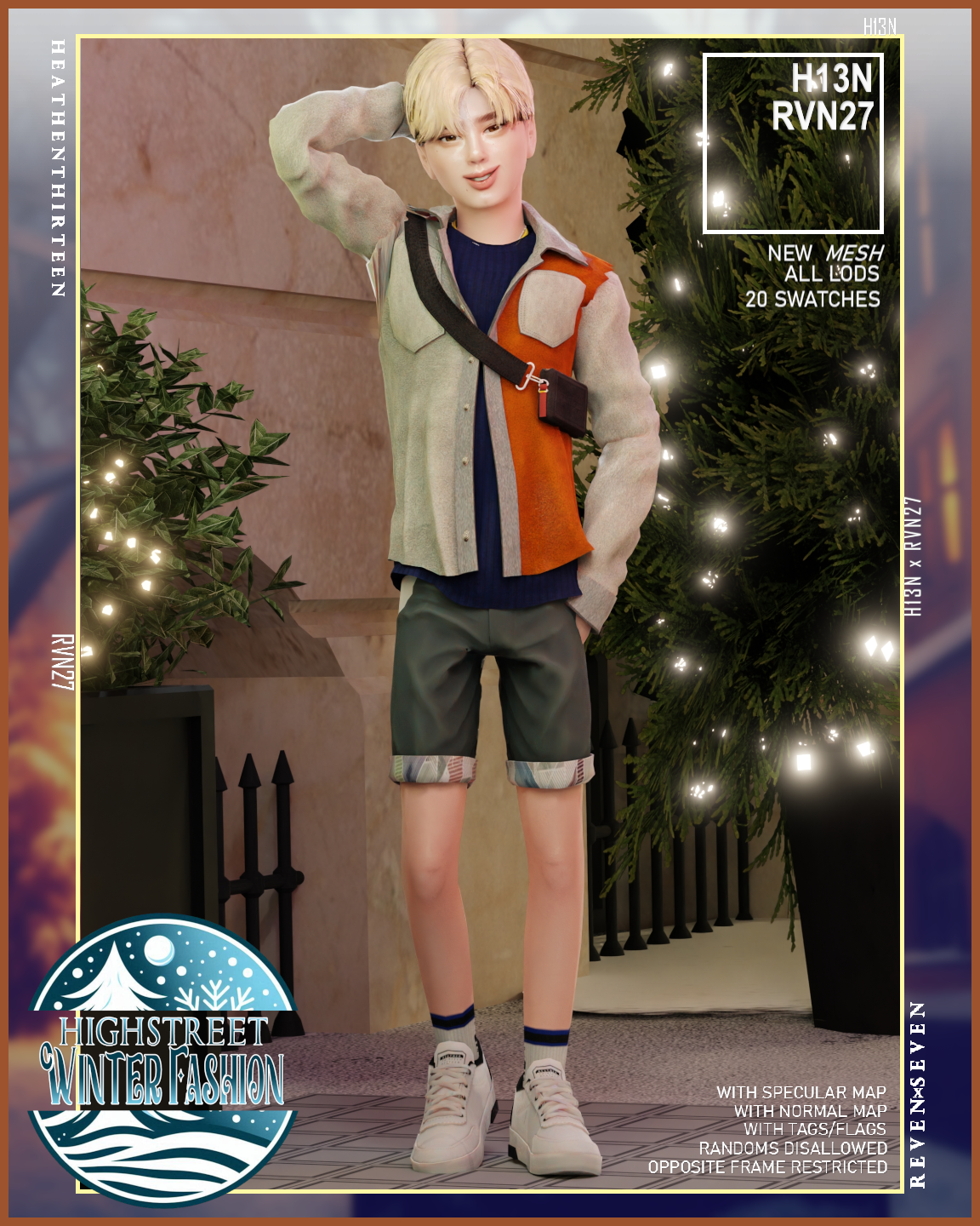 Boy's Front Pocket Wool Collared Peacoat Fanny Pack Bag - The Sims 4 ...