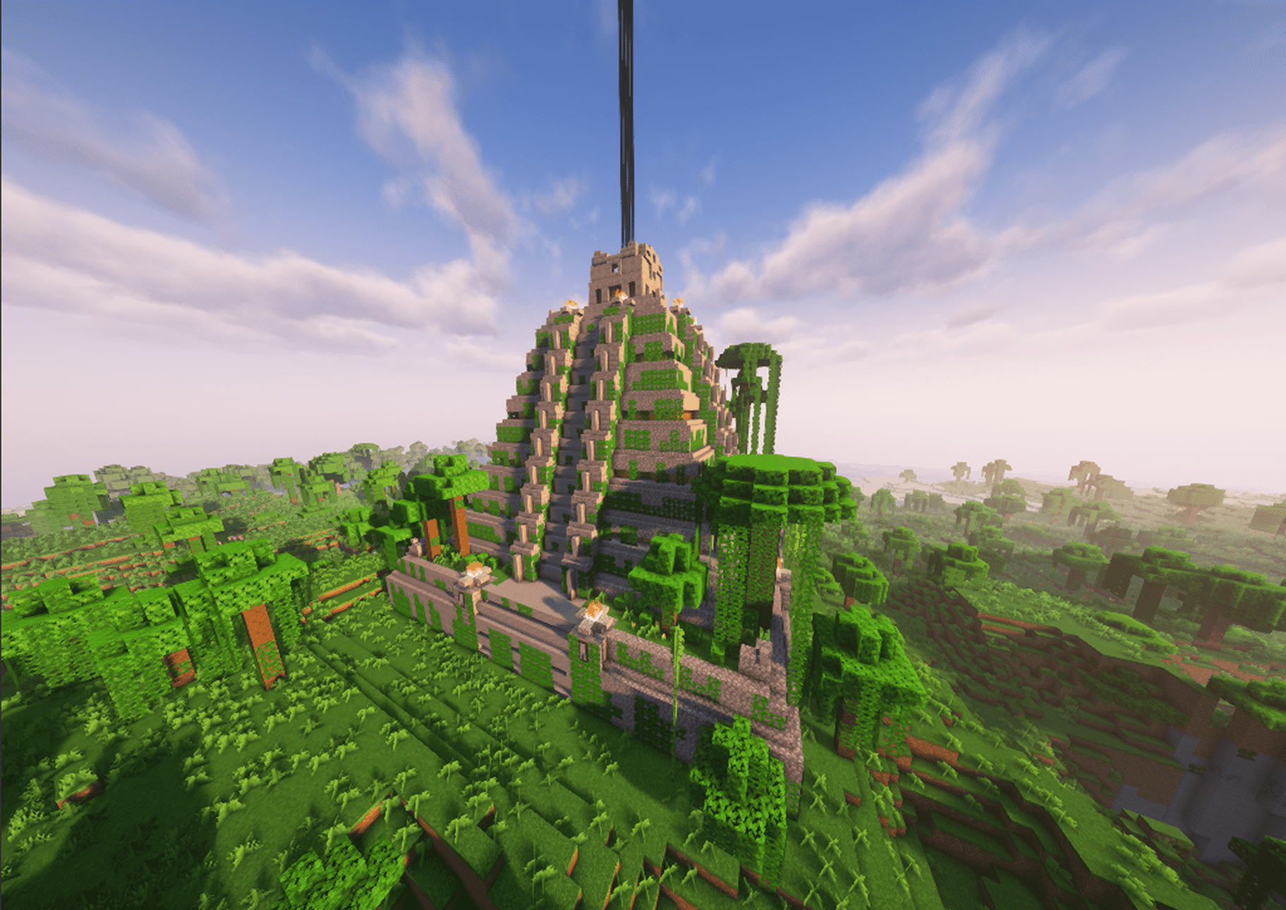 Jungle Ruins Minecraft Two Villages & Jungle Temple Temples