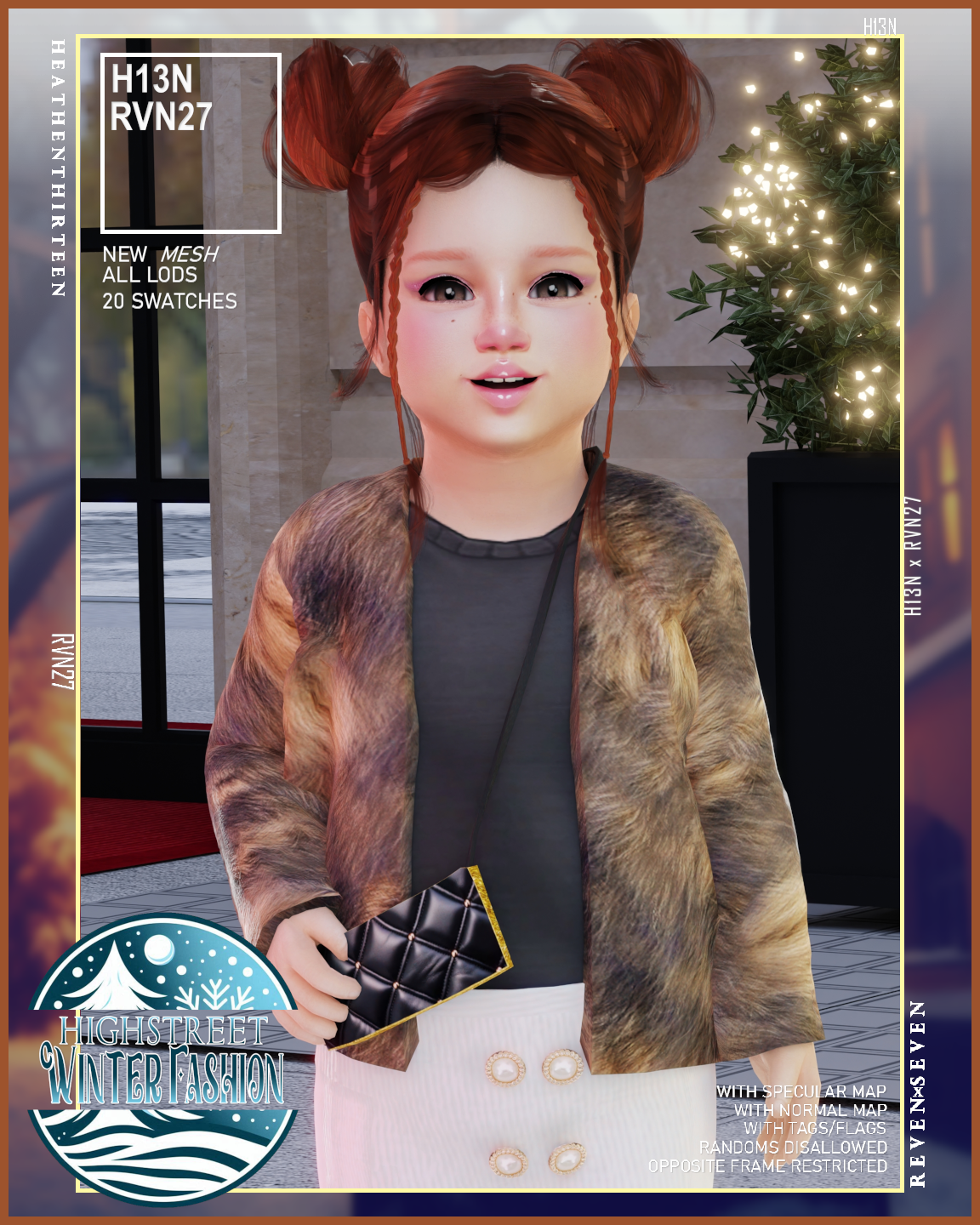 Toddler's Faux Fur Crop Jacket with Mini Clutch Bag at The Sims 4 Nexus ...