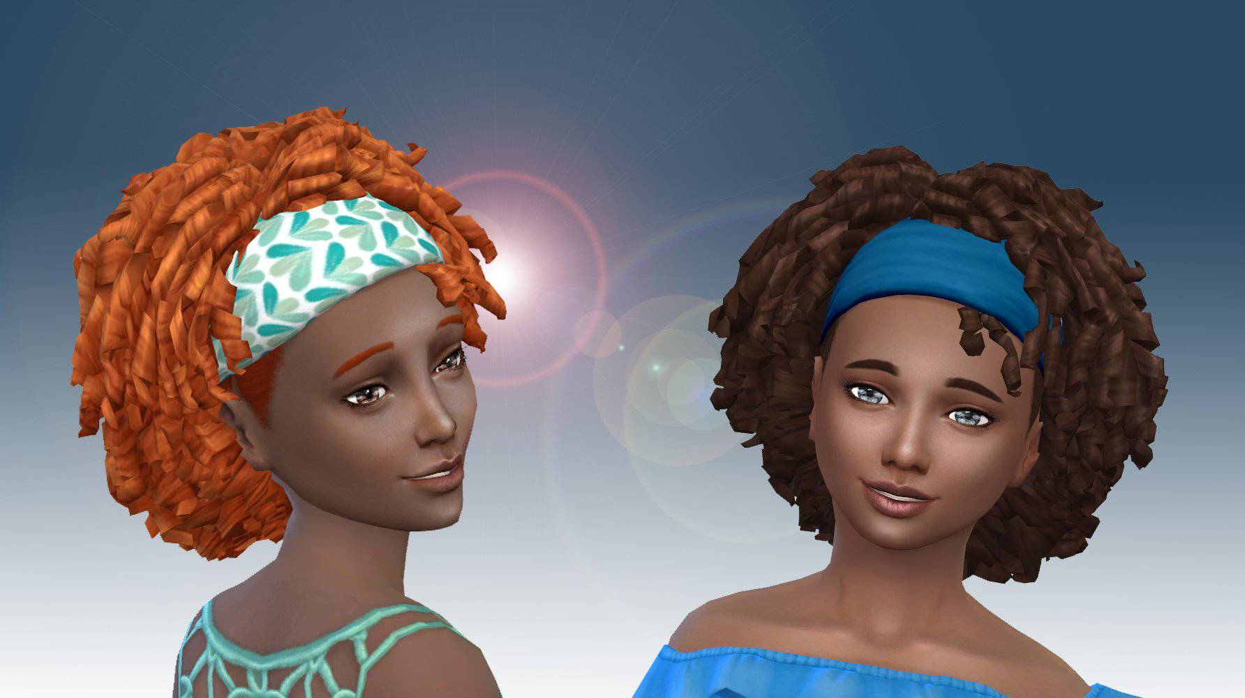 Tight Curls Bandana for Girls - Gallery - The Sims 4 Create a Sim ...