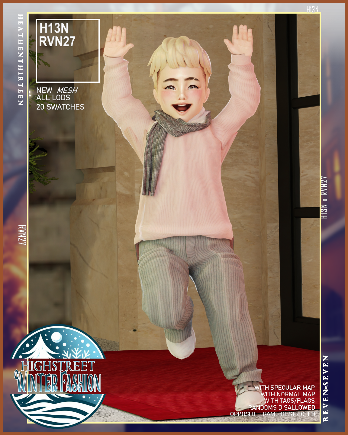 Toddler's Crew Neck Rib Knit Fit Layered Sweater Winter Scarf - The ...