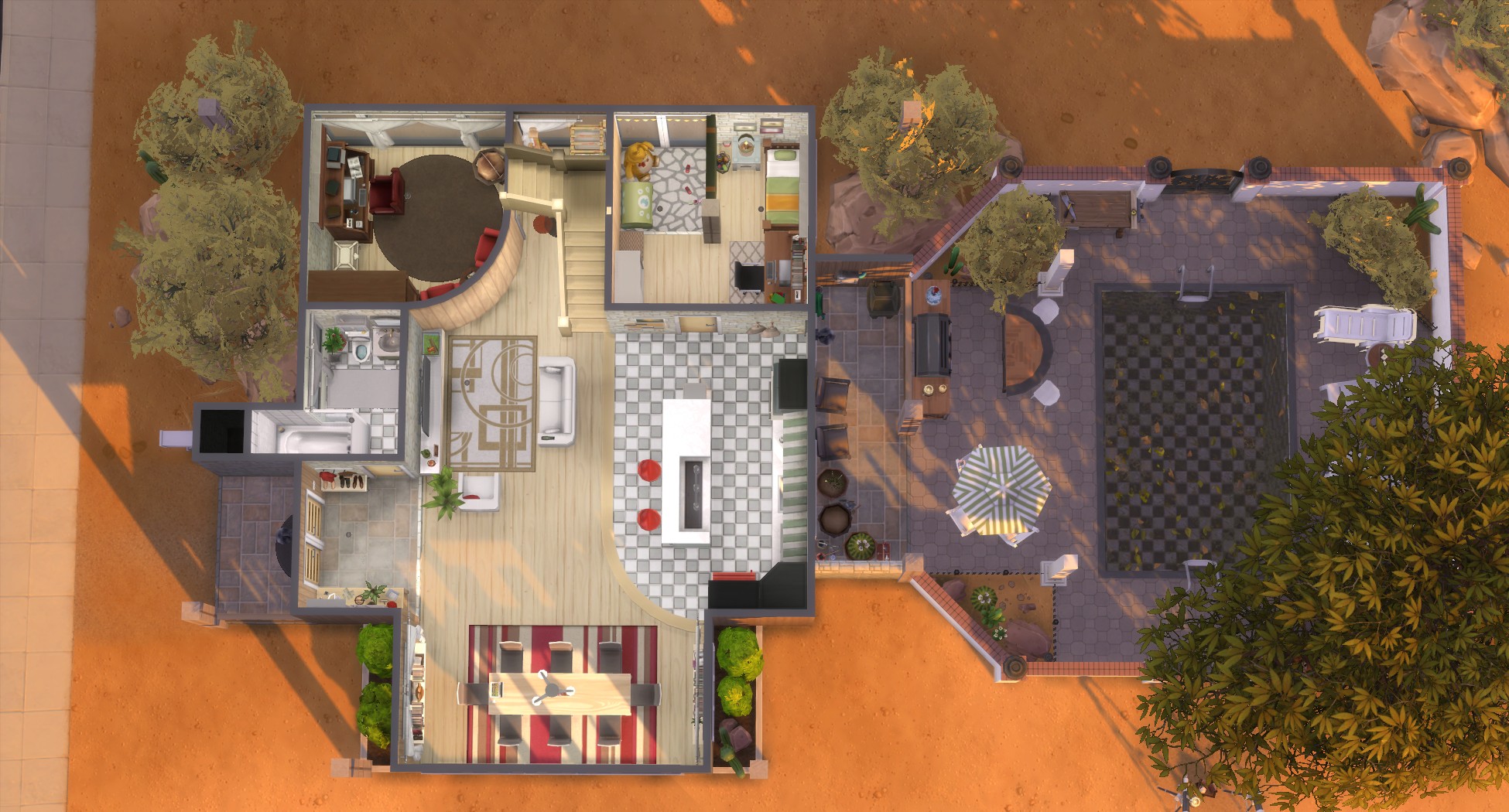 RGB Mid Century House | Base game | No CC - Gallery - The Sims 4 Rooms ...