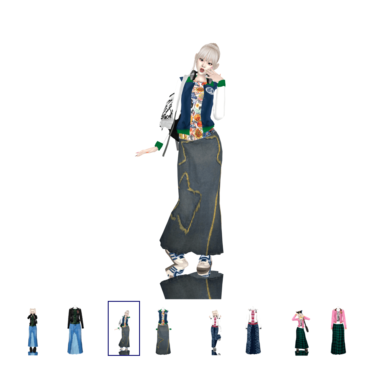 C / Y2K Outfit Ver2 4color - Gallery - The Sims 4 Create a Sim - CurseForge