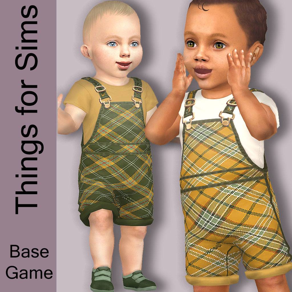 Infant Plaid Pattern Short Overall - Gallery - The Sims 4 Create a Sim ...