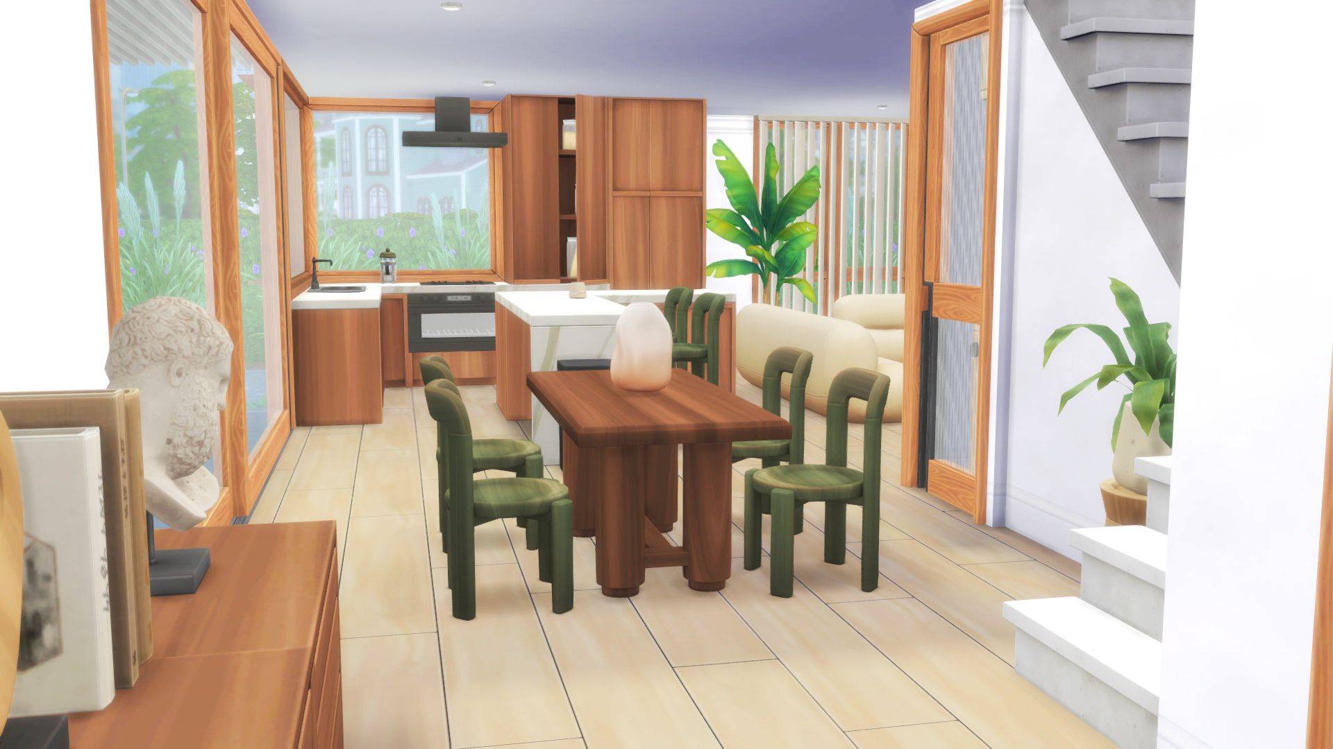 Compact Contemporary - Kitchen-Living-Dining - The Sims 4 Rooms / Lots ...