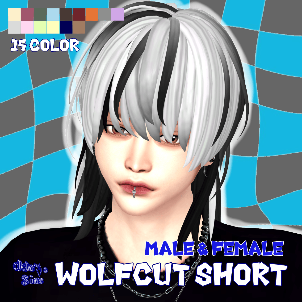 H / WolfCut Short 15color / Male ver - Gallery - The Sims 4 Create a ...