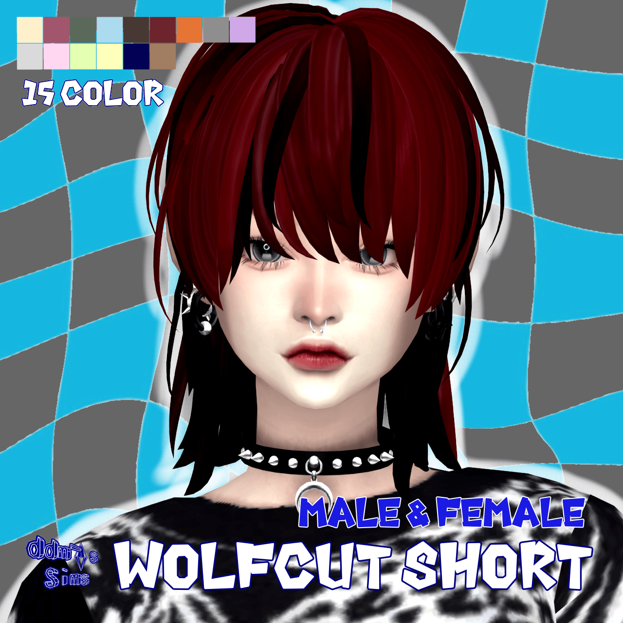 H / WolfCut Short 15color Female ver - Gallery - The Sims 4 Create a ...