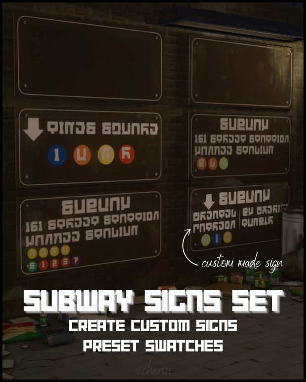 Subway Signs Set | Customize Your Signs or Choose Premades - The Sims 4 ...