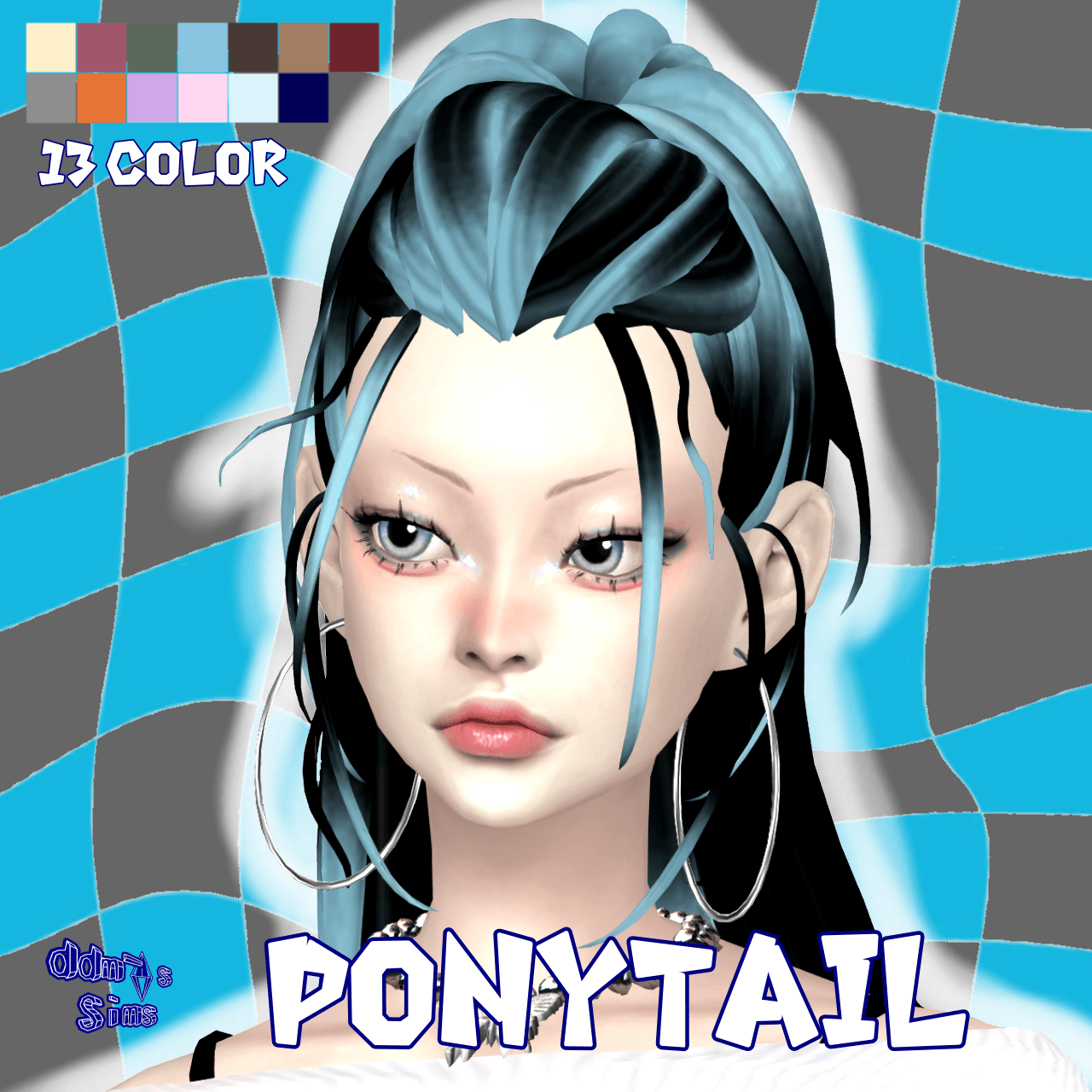 H / Ponytail 13color - Gallery - The Sims 4 Create a Sim - CurseForge