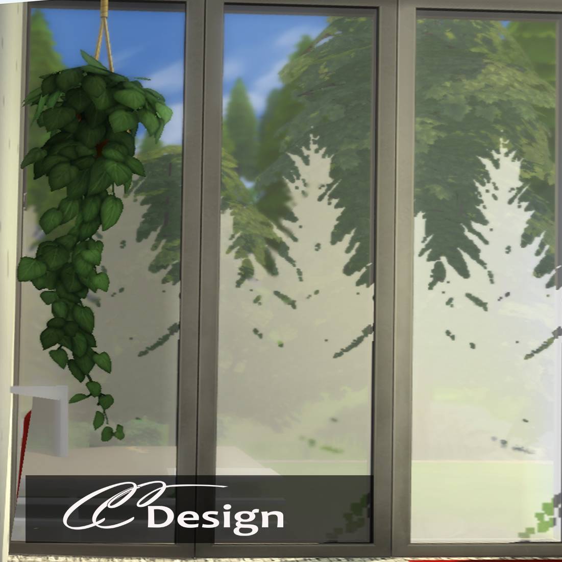A beautiful and practical privacy window with a fir motif. For high ...