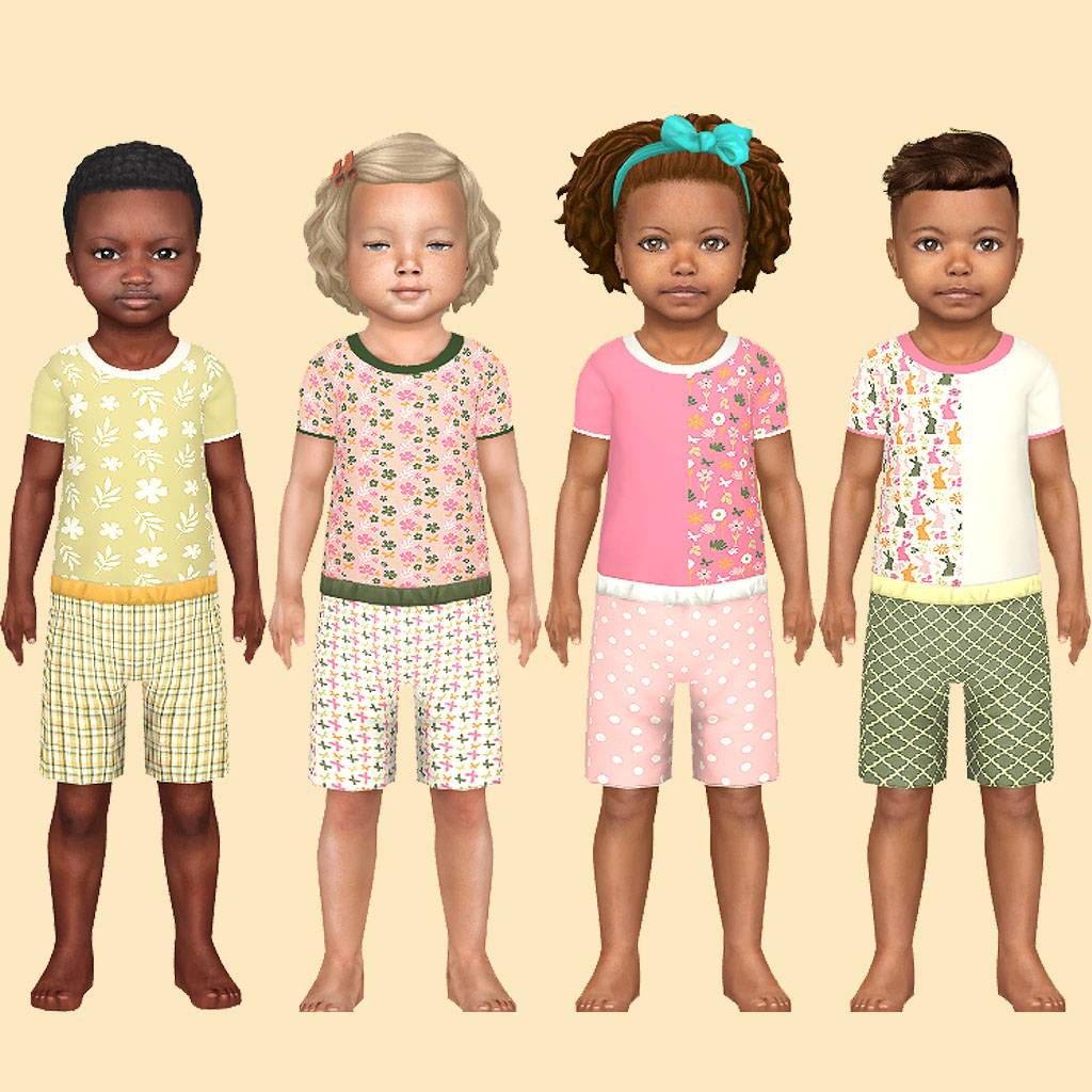 Toddler Bunny Blooms Pajamas Top - Gallery - The Sims 4 Create a Sim ...