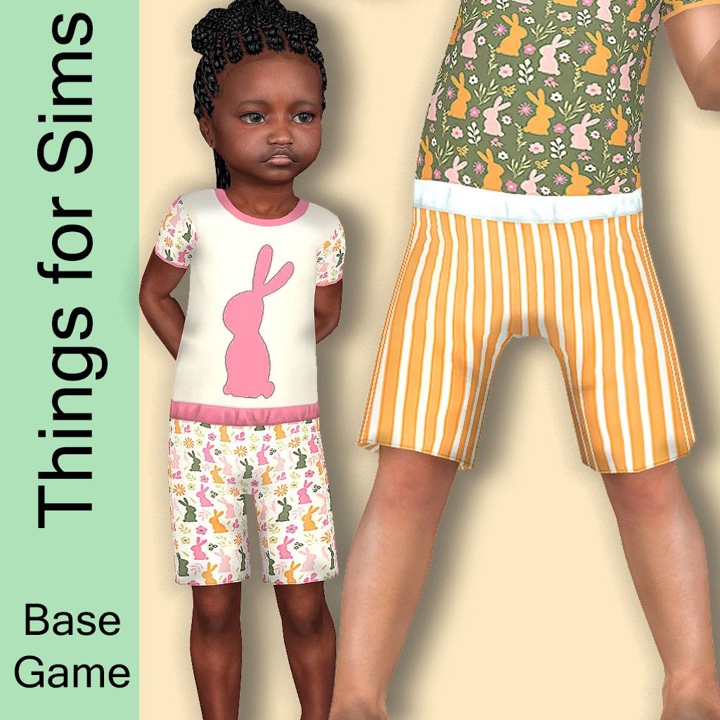 Toddler Bunny Bloom Pajamas Shorts - Gallery - The Sims 4 Create a Sim ...