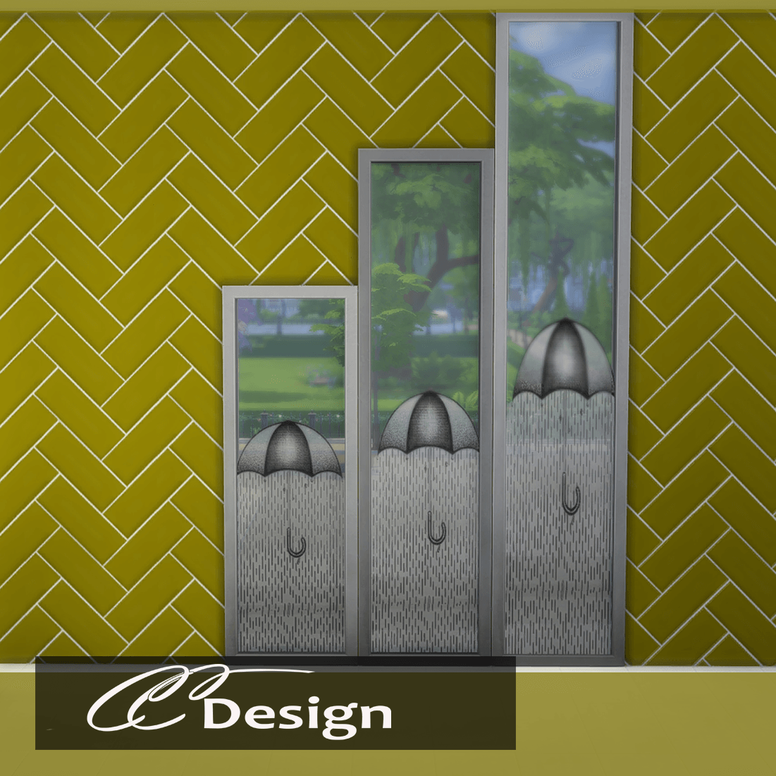 privacy window with an umbrella motif - For medium walls - The Sims 4 ...