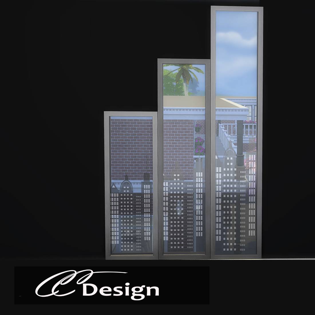 A skyline on the privacy window. For high walls. - Gallery - The Sims 4 ...