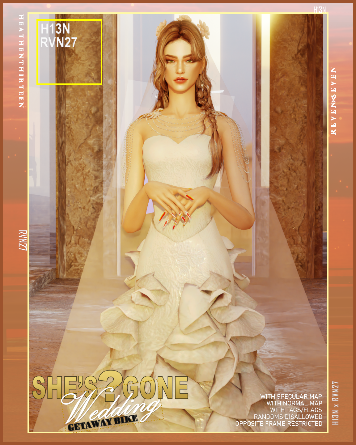 Cascading Tiered Ruffle Off Shoulder Bridal Dress - Gallery - The Sims 4 Create a Sim - CurseForge