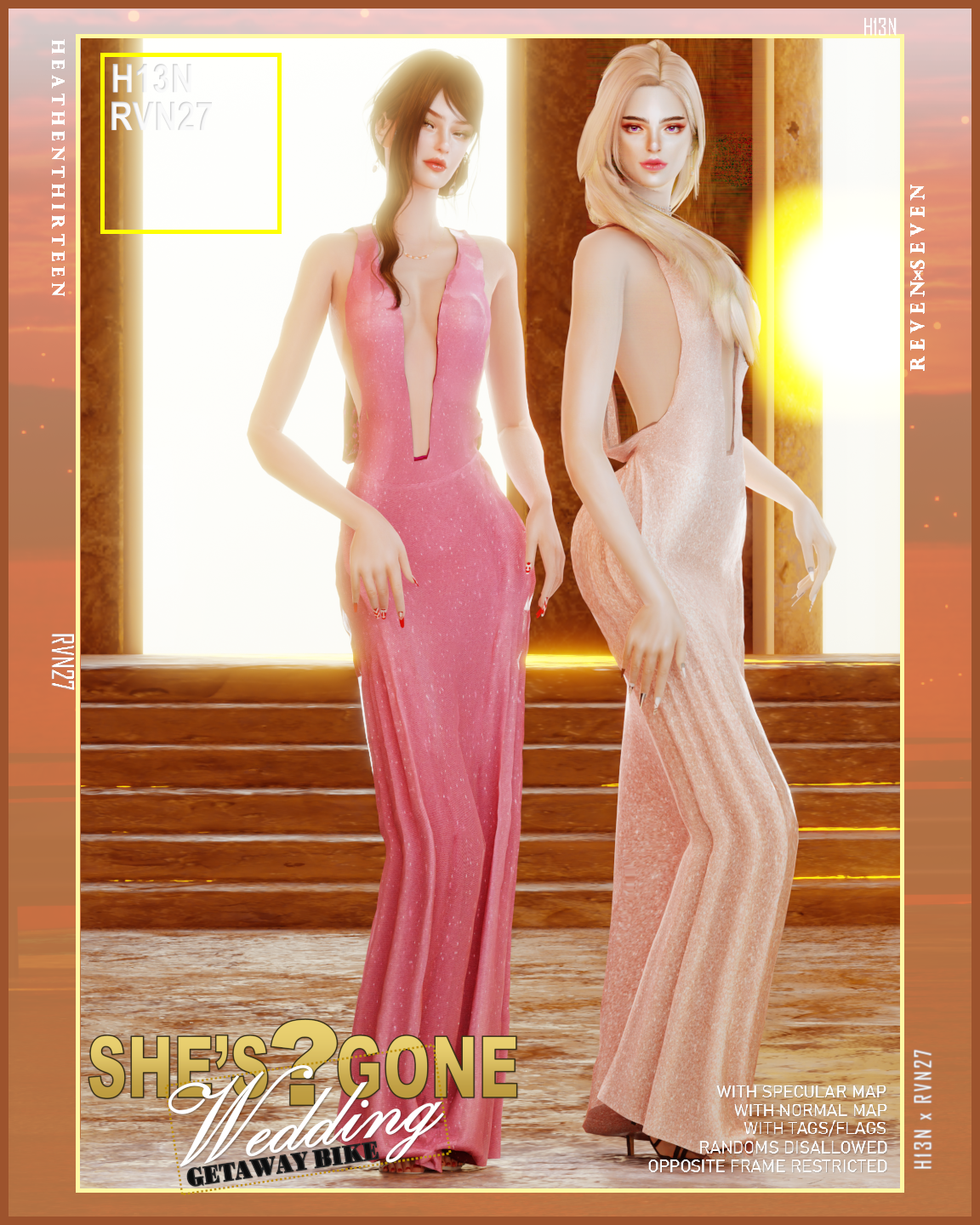 Glamorous One Shoulder Metallic Bodice Draped Gown at The Sims 4 Nexus - Mods and community