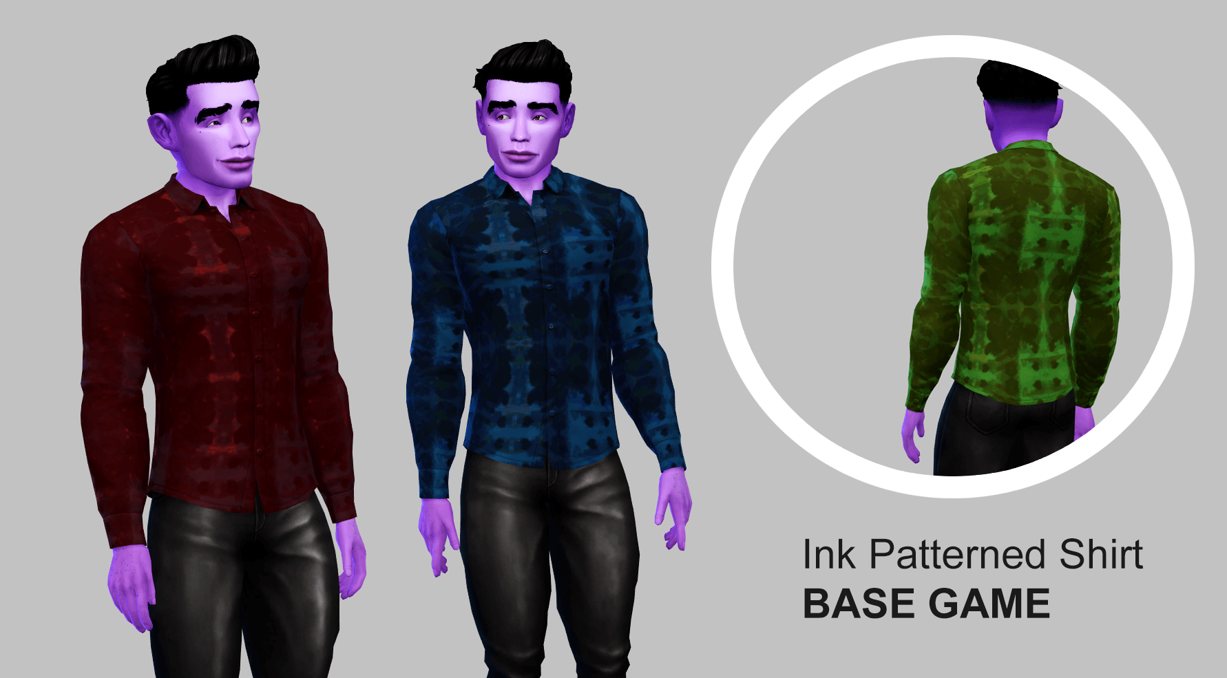 Ink Patterned Shirt - [Base Game] - Gallery - The Sims 4 Create a Sim ...
