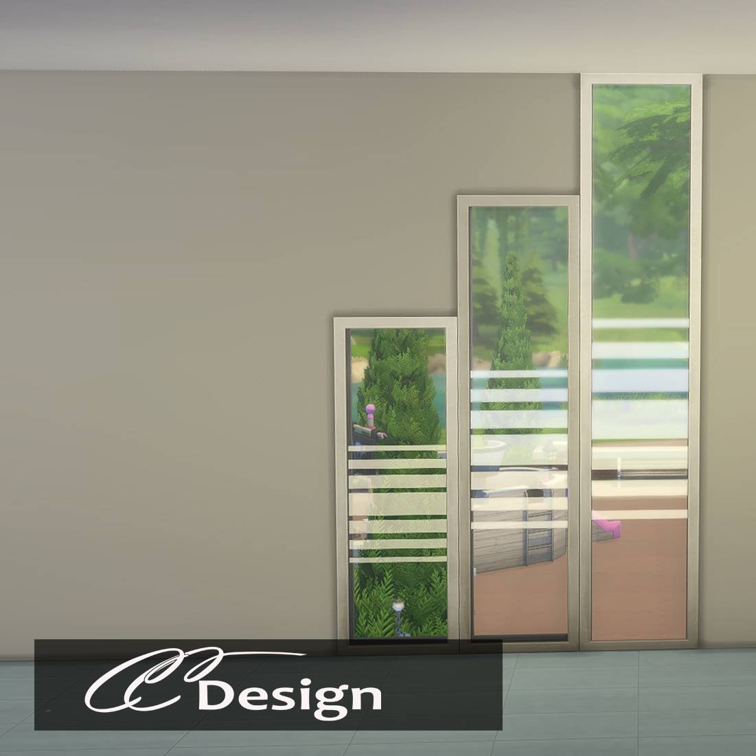 Privacy window with stripes. For short walls. - The Sims 4 Build / Buy ...
