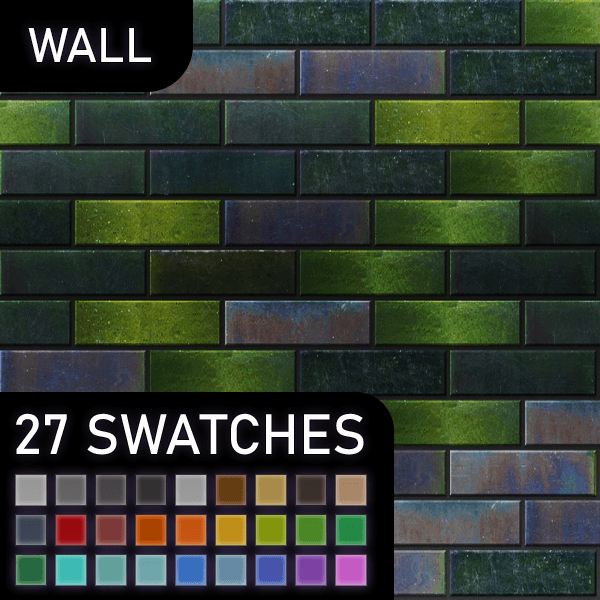 🧱 [ESI] Peacock Glazed Tiles (Wall) | Wall - Gallery - The Sims 4 Build ...