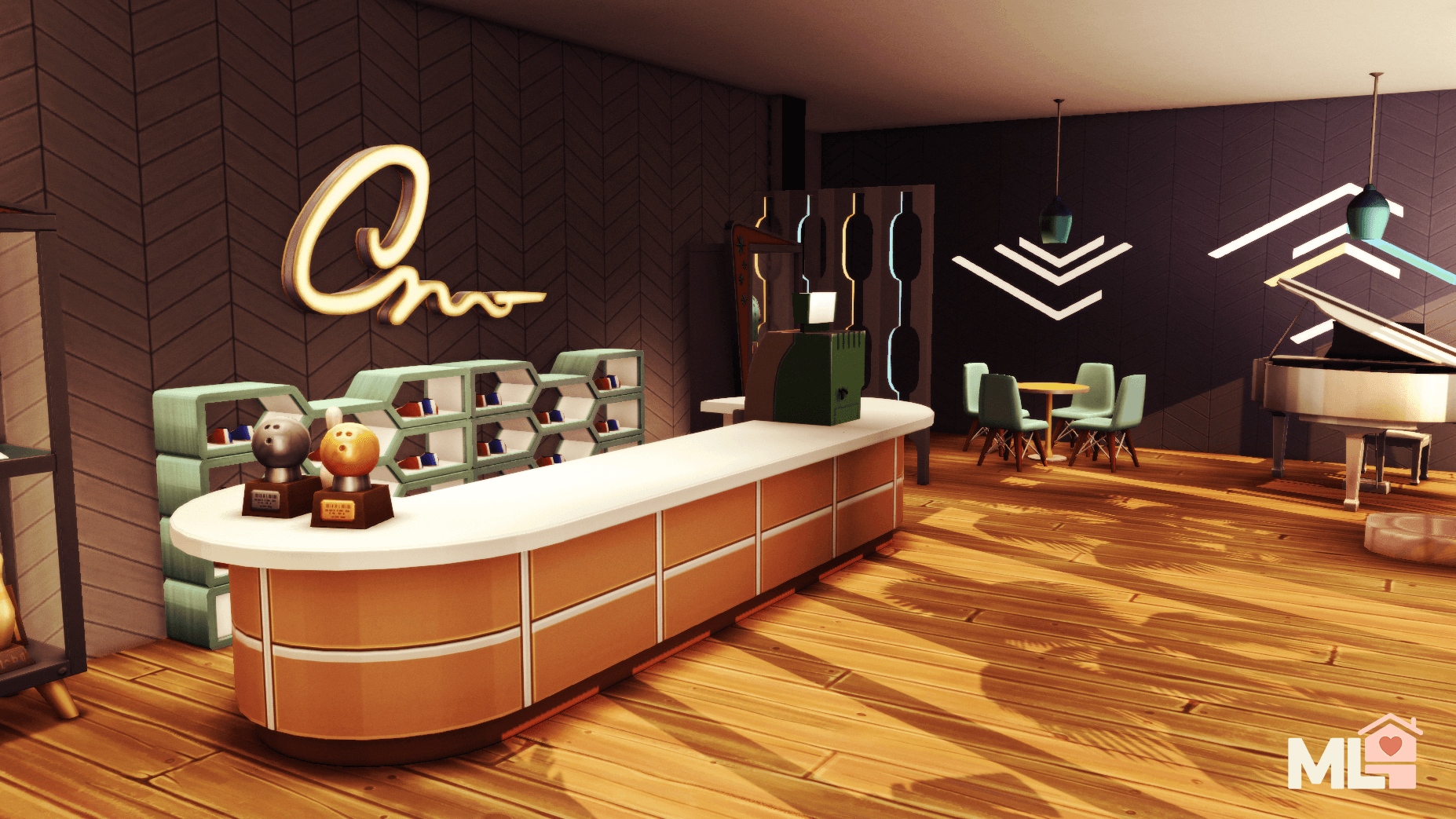 Solar Flare Bowl (No CC Bowling Alley) - The Sims 4 Rooms / Lots ...