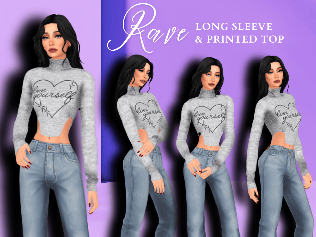 RAVE LONG SLEEVE & PRINTED TOP - The Sims 4 Create a Sim - CurseForge
