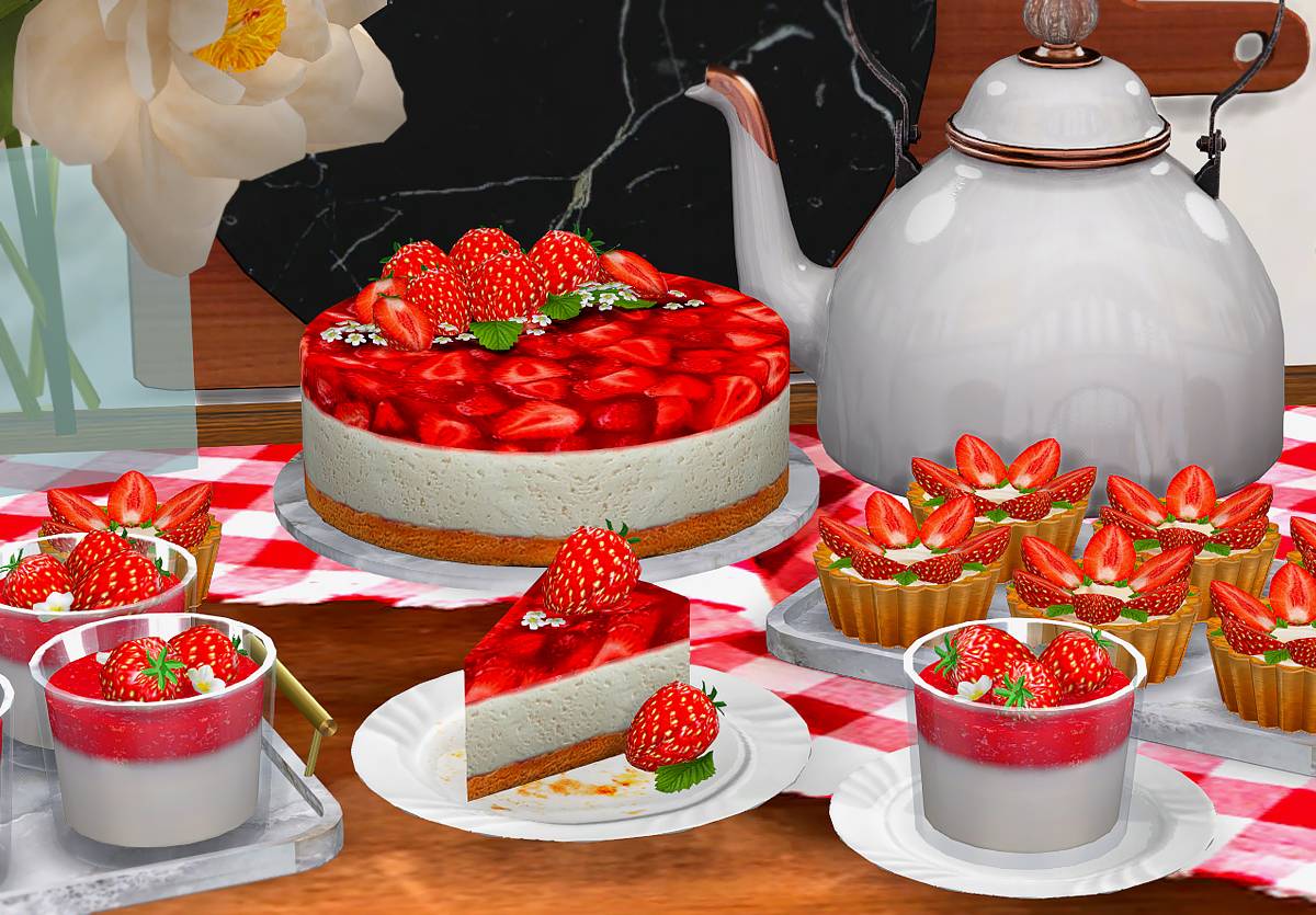 Desserts with strawberries - The Sims 4 Mods - CurseForge