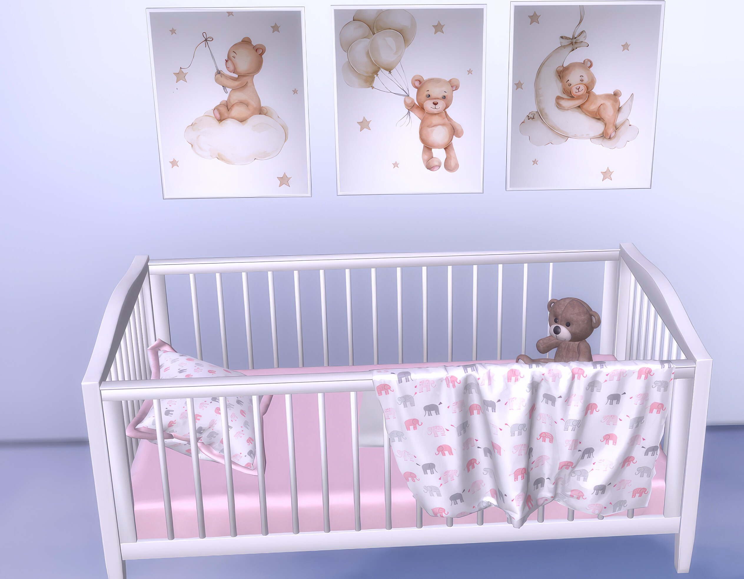 Cute Teddy bear wall framed prints - set - The Sims 4 Build / Buy ...