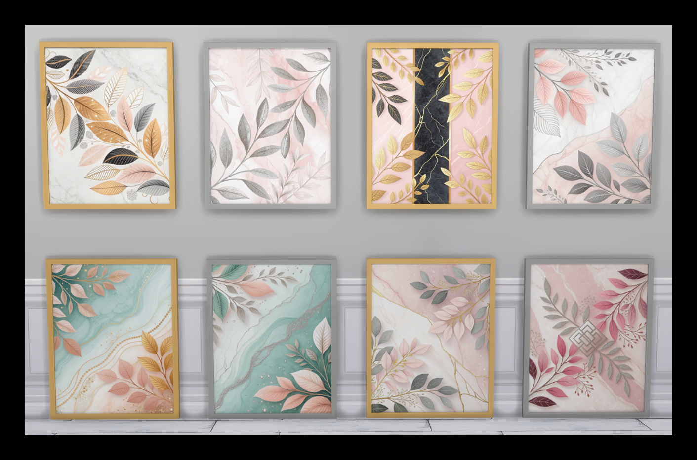 Lovely Leaves Paintings by SimmillerCC - Gallery - The Sims 4 Build ...
