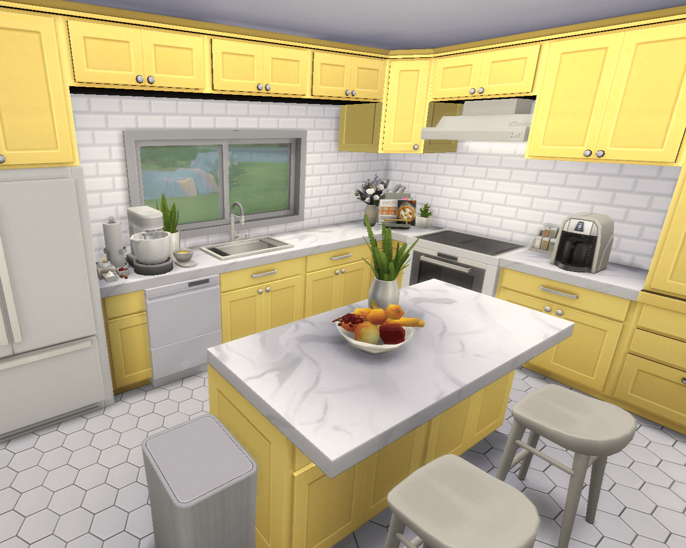 Modern White & Yellow Kitchen - Gallery - The Sims 4 Rooms / Lots ...