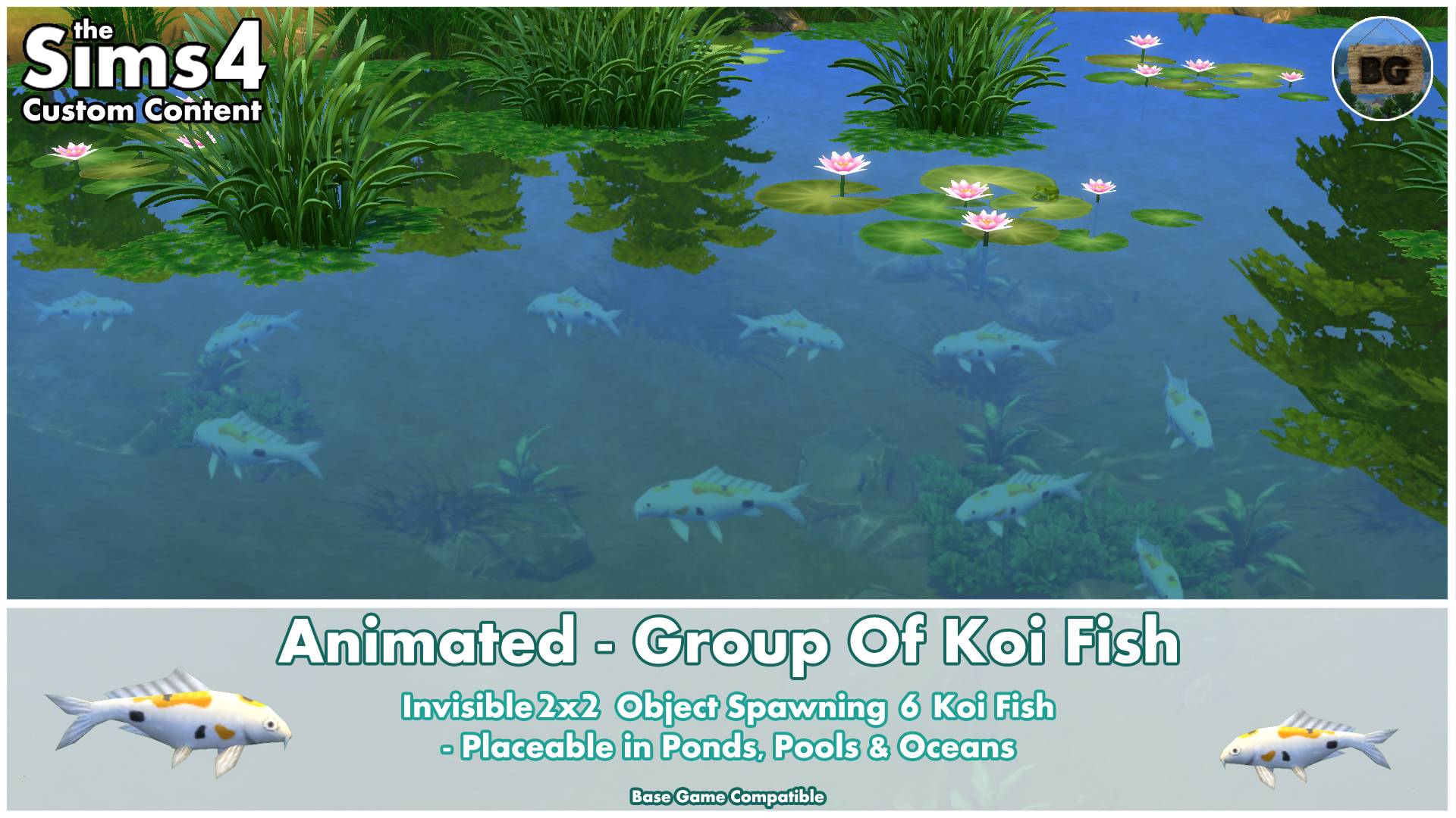 Animated Group of Koi Fish ~ Animal ~ Fish ~ Pet - The Sims 4 Build ...