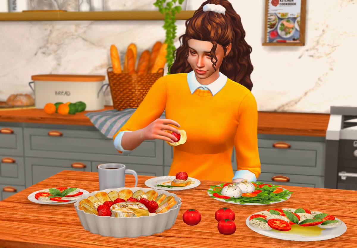 Baked camembert, burrata and caprese salad - The Sims 4 Mods - CurseForge