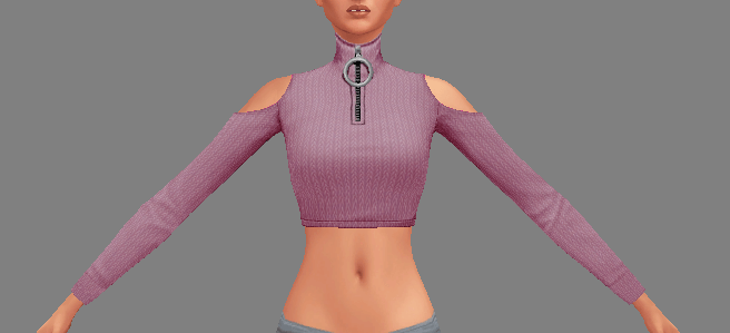 Okkult Shoulder Freeze Top Solids - Gallery - The Sims 4 Create a Sim ...
