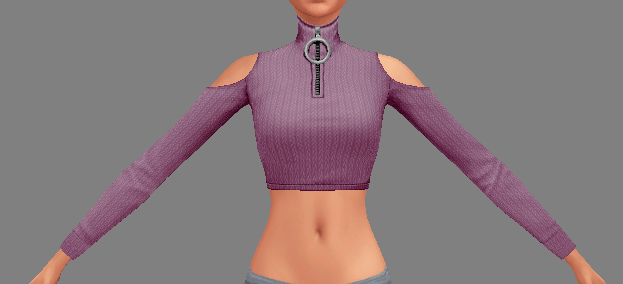 Okkult Shoulder Freeze Top Solids - Gallery - The Sims 4 Create a Sim ...