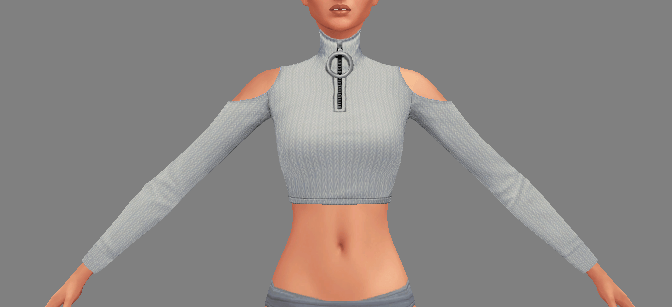 Okkult Shoulder Freeze Top Solids - Gallery - The Sims 4 Create a Sim ...