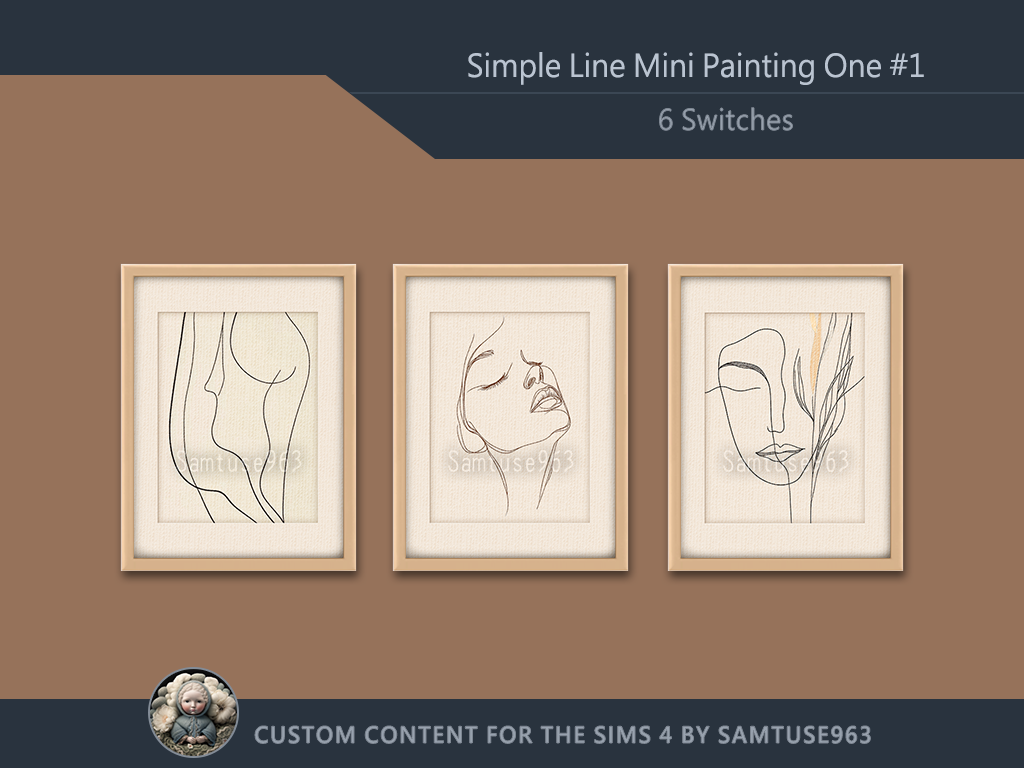 Simple Line Mini Painting One #1 Extra G Samtuse963 - The Sims 4 Build ...