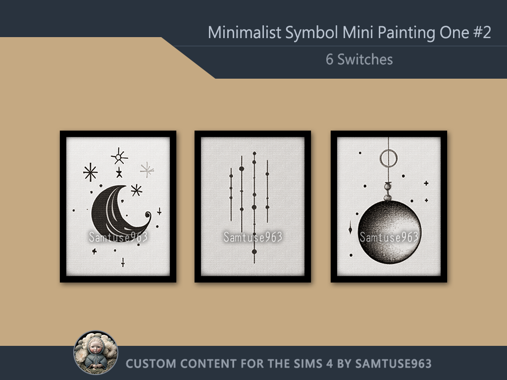 Minimalist Symbol Mini Painting One #2 Extra G Samtuse963 - The Sims 4 ...
