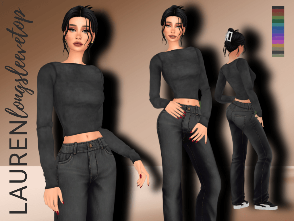 LAUREN LONG SLEEVE TOP - The Sims 4 Create a Sim - CurseForge