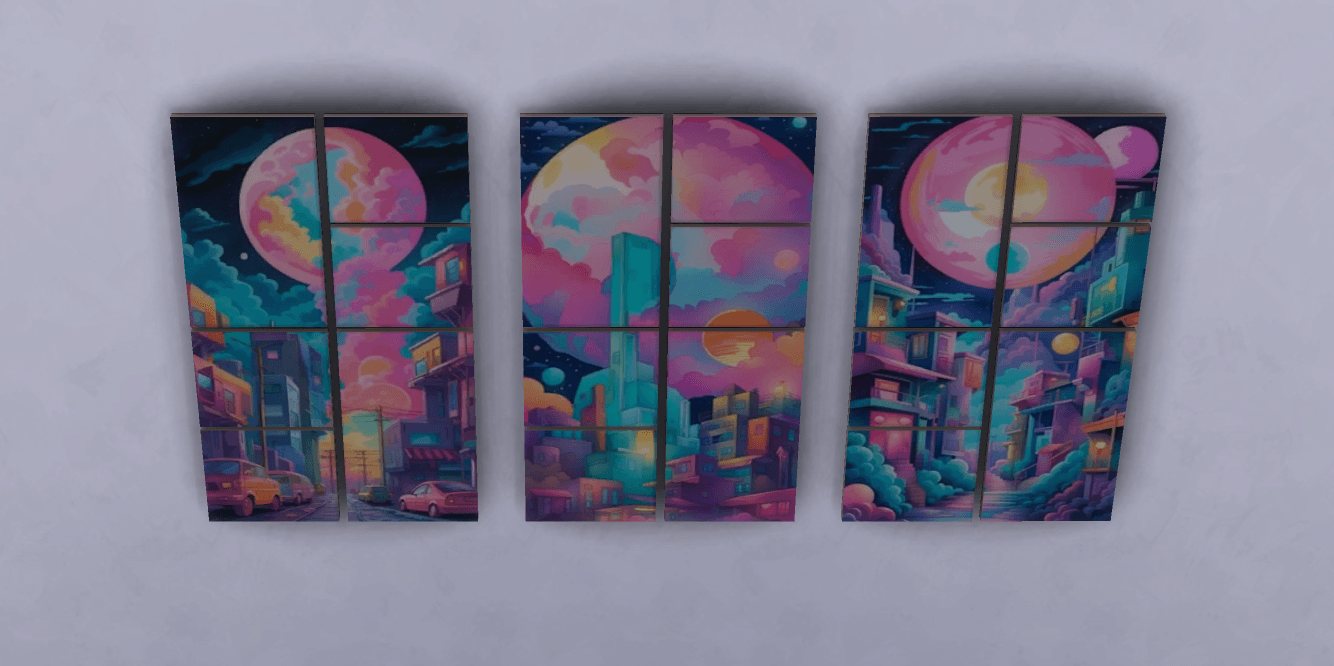 Colorful Moon paintings - Gallery - The Sims 4 Build / Buy - CurseForge