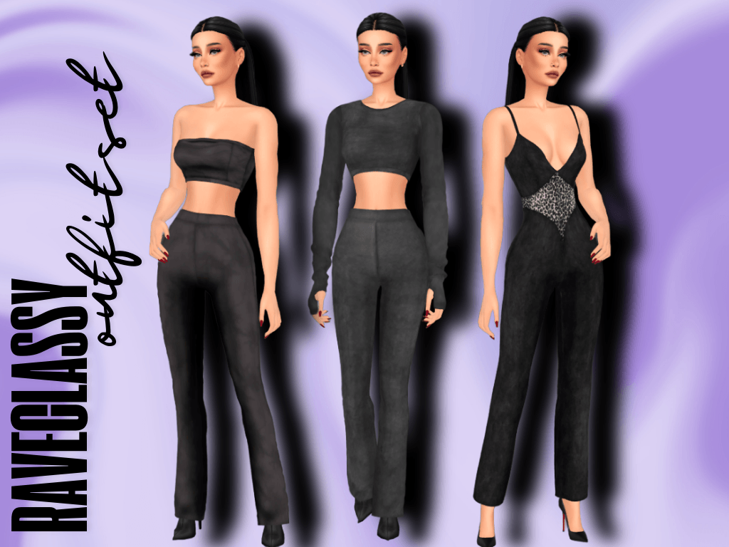 RAVECLASSY FULLBODY OUTFIT SET 3 ITEMS - The Sims 4 Create a Sim ...