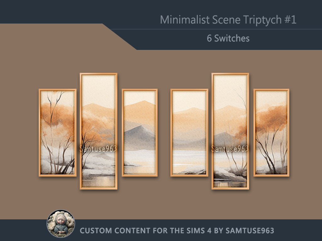 Minimalist Scene Triptych #1 Sellable Extra B Samtuse963 - Gallery - The Sims 4 Build / Buy ...