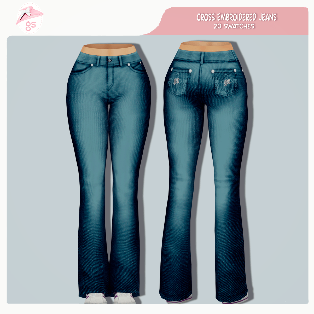 Cross Embroidered Jeans - Gallery - The Sims 4 Create a Sim - CurseForge