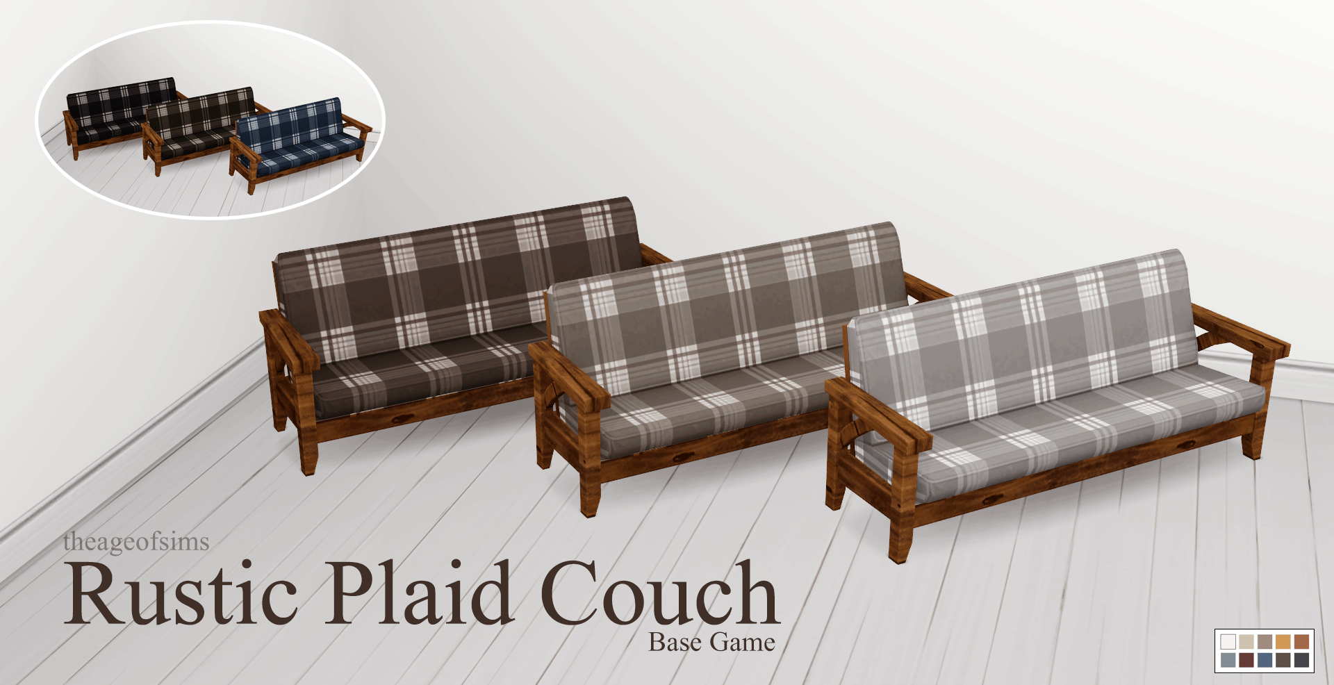 Rustic Plaid Couch - [BASE GAME] - Gallery - The Sims 4 Build / Buy ...