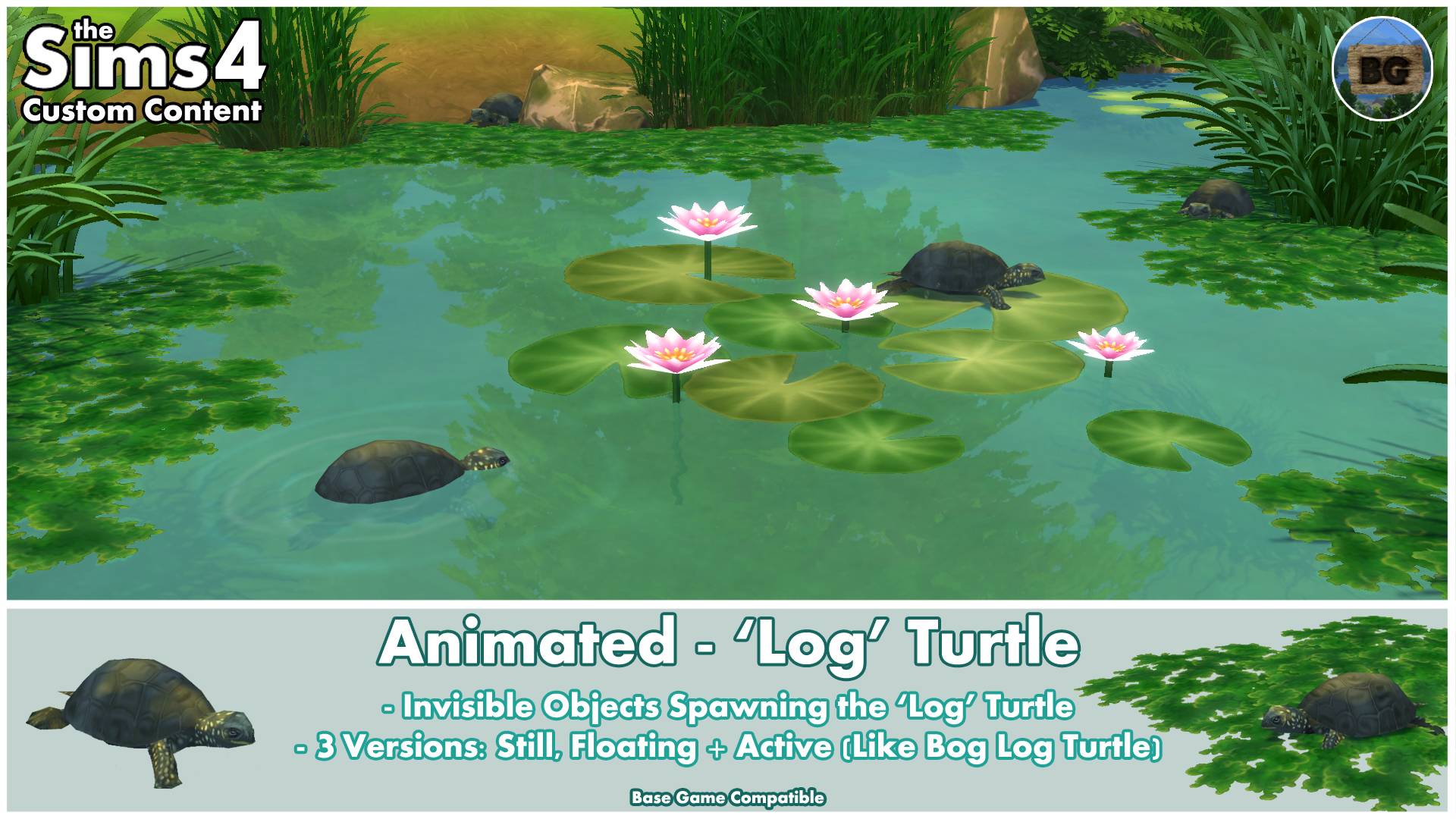 Animated 'Log' Turtle ~ Animal ~ Reptile ~ Pet - The Sims 4 Build / Buy ...