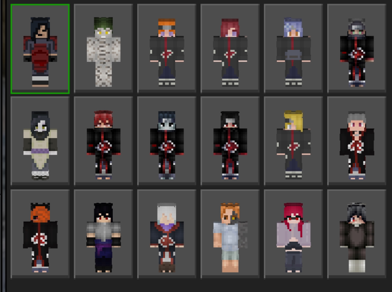Naruto - Akatuski Skin Pack! - Gallery - Minecraft Bedrock Skins ...